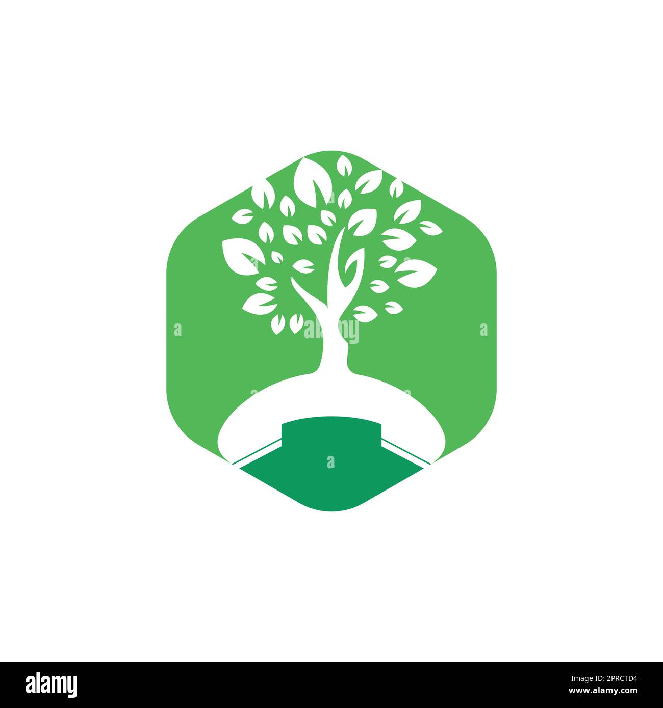 Nature call vector logo design. Handset tree icon design template Stock ...