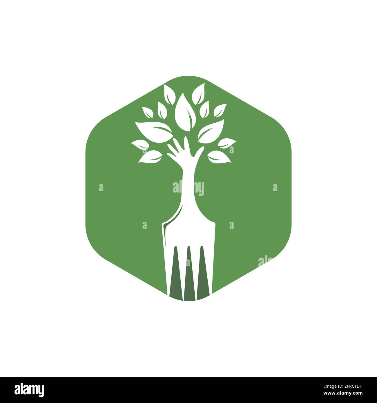 Fork hand tree vector logo design. Restaurant and farming logo concept ...