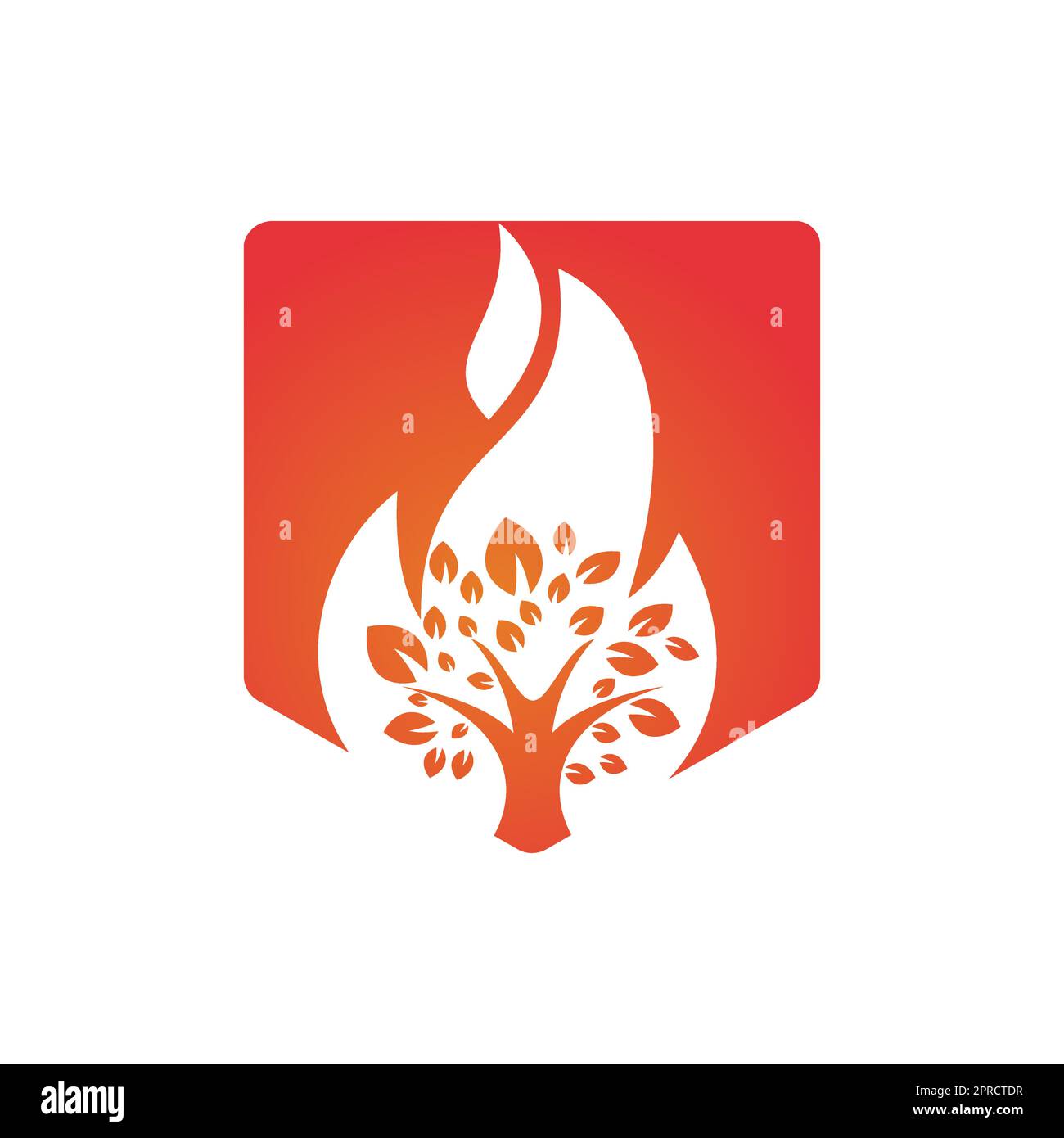 Fire Tree vector logo design template Stock Vector Image & Art - Alamy