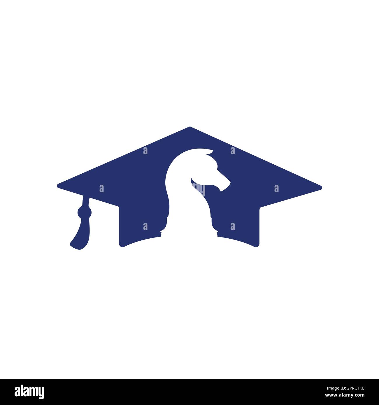 Graduation chess knight vector logo design. Education strategy vector ...