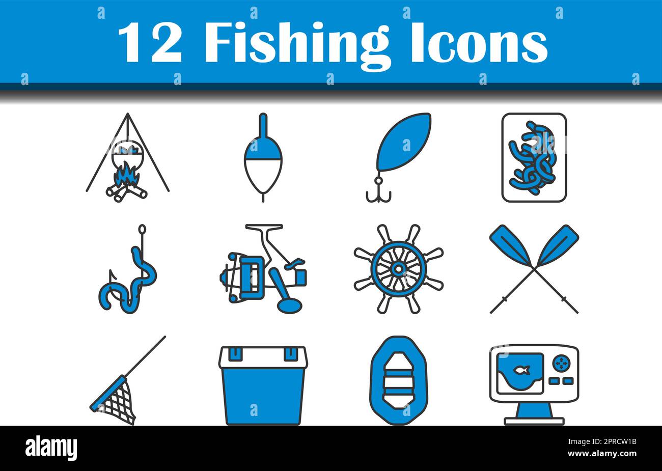 Fishing Icon Set Stock Vector Image & Art - Alamy