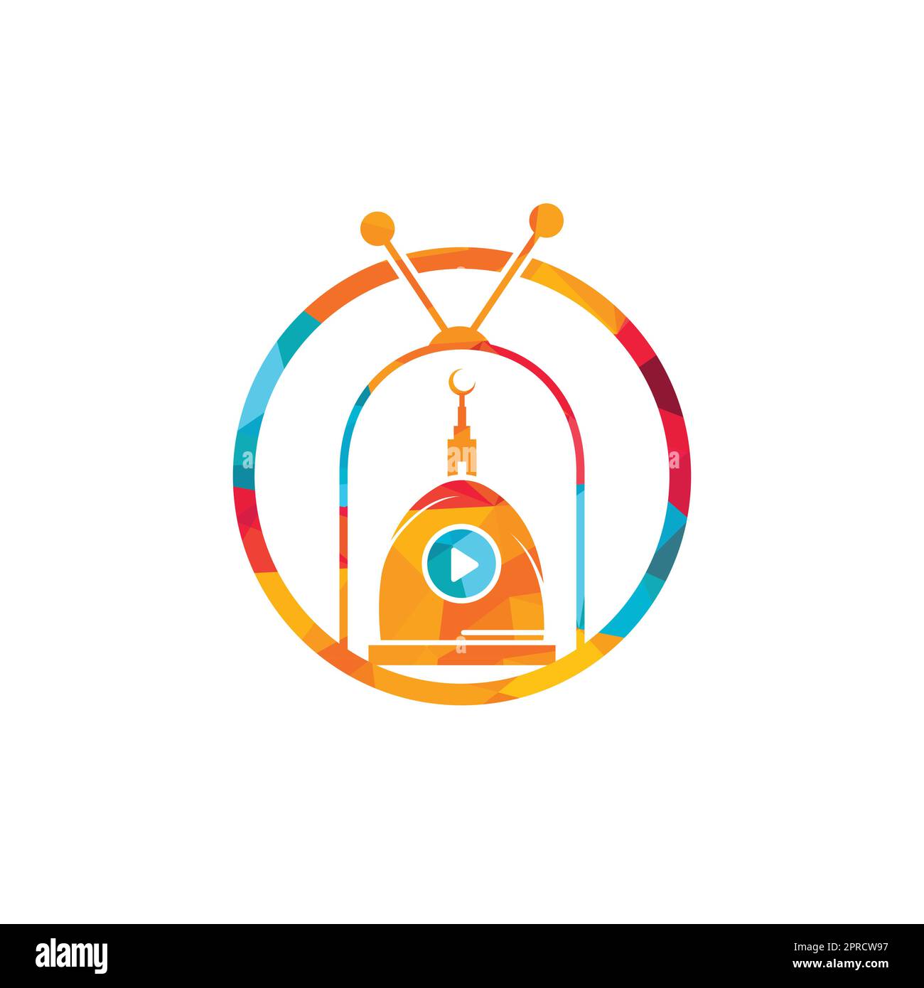 Muslim tv vector logo design template. Islamic media logo concept Stock ...