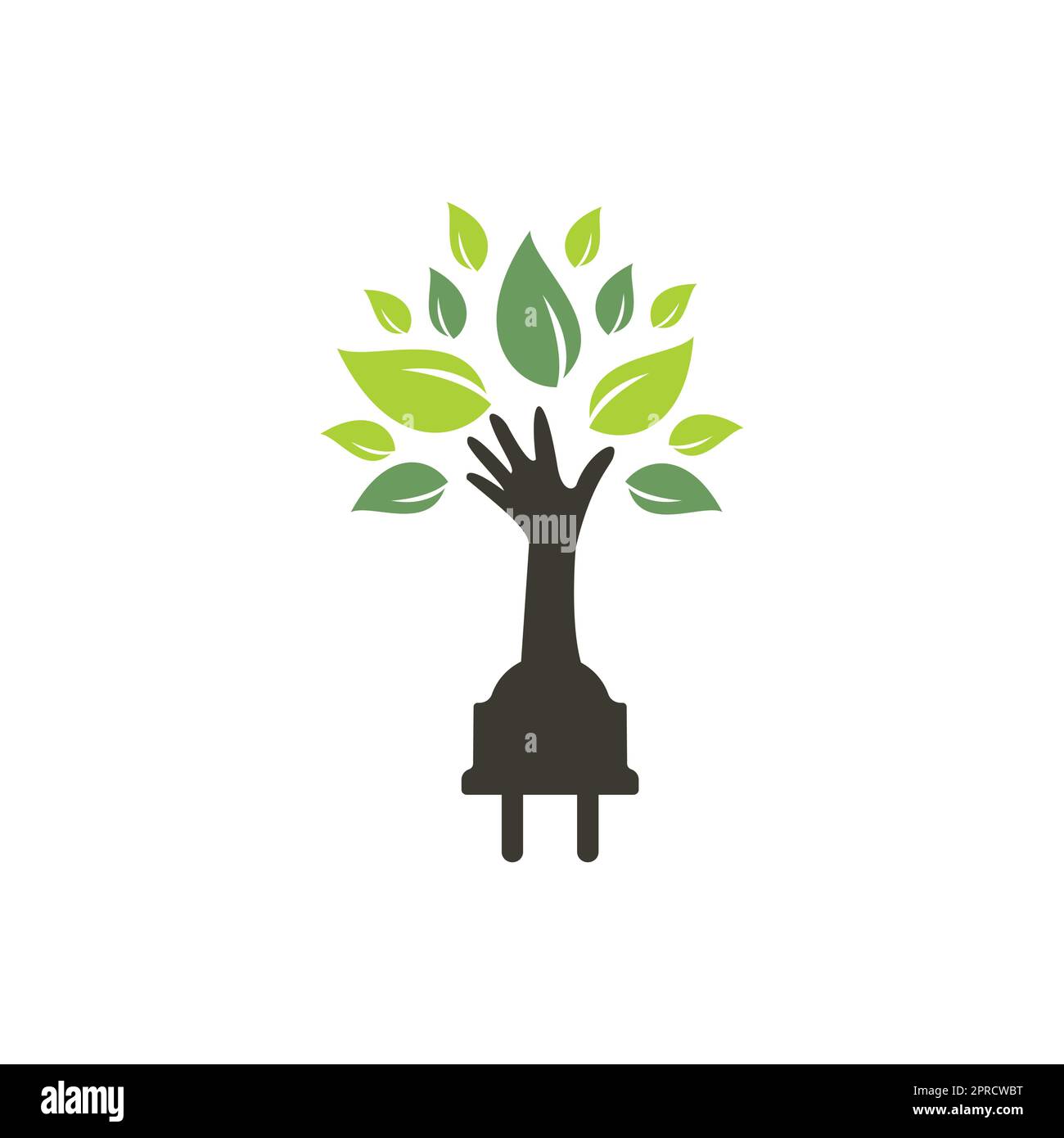 Electric cord and hand tree vector logo design Stock Vector Image & Art ...