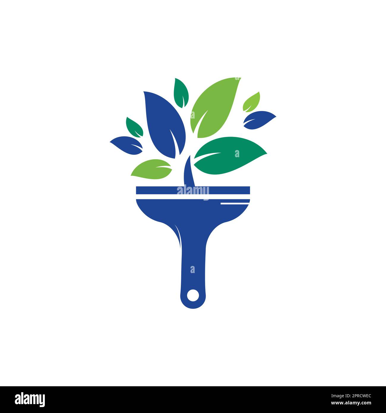 Plant brush vector logo paint. Garden renovate vector logo concept ...