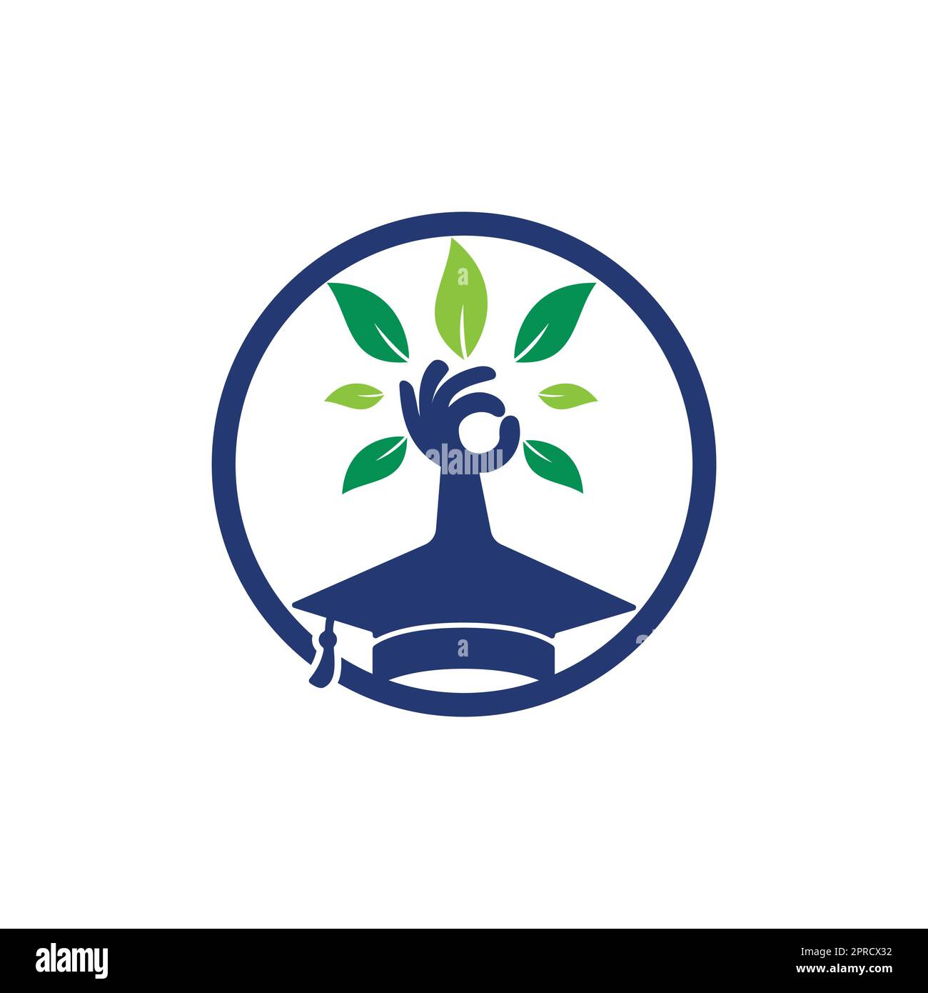 Education insurance and support logo concept. Graduation cap and hand ...