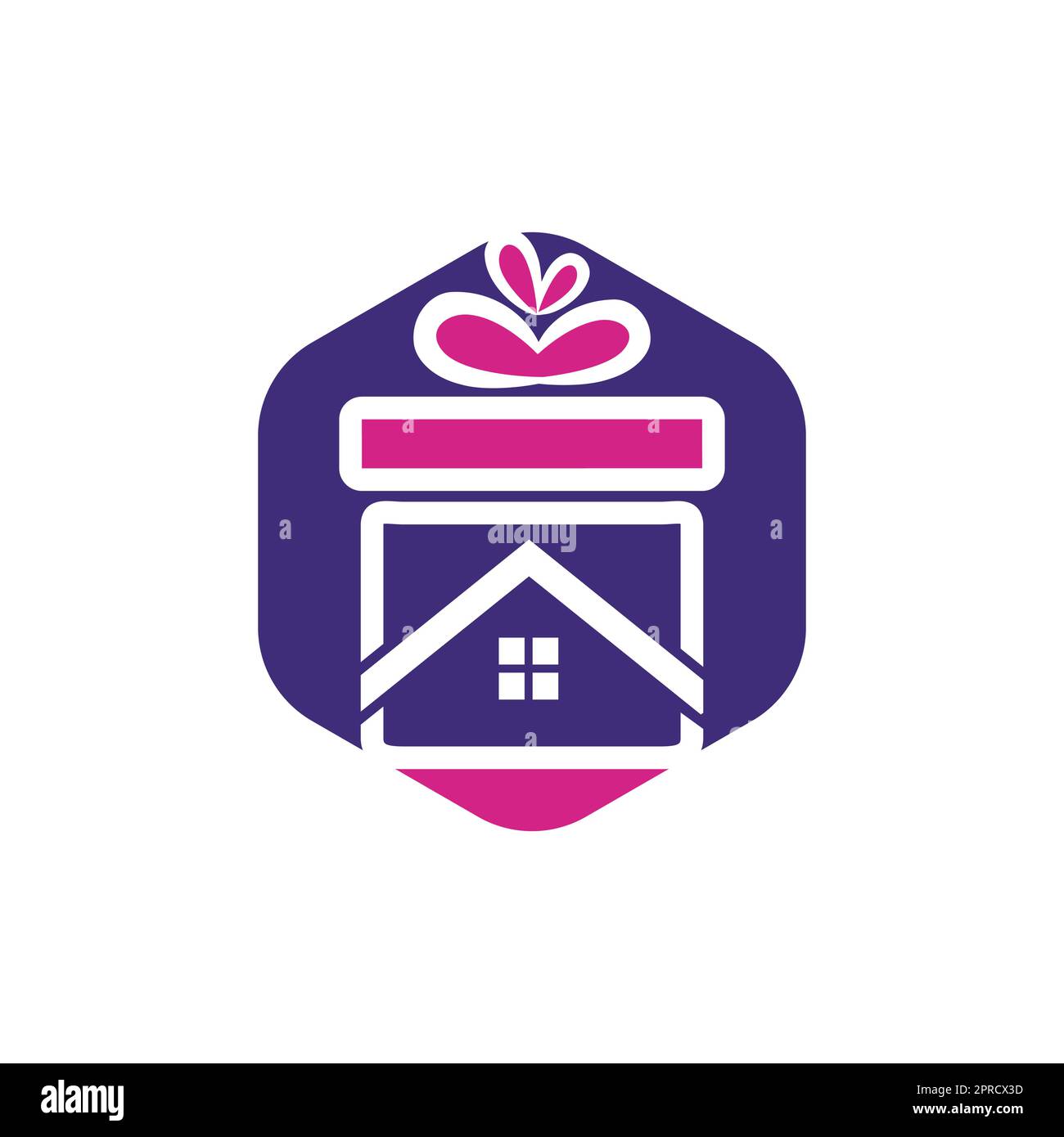 Gift home vector logo design. illustration of house logo vector sign ...