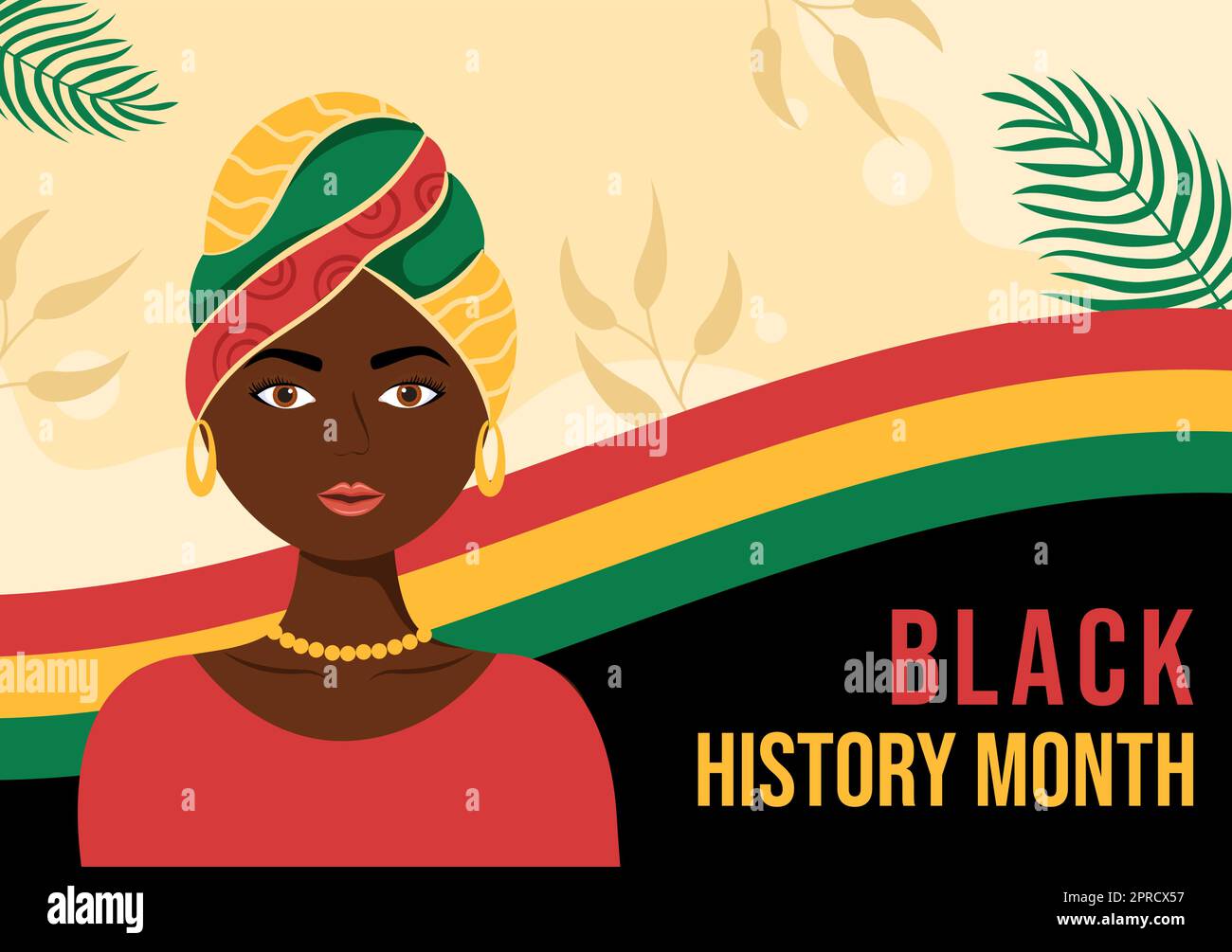 Black History Month Template Hand Drawn Cartoon Flat Background ...