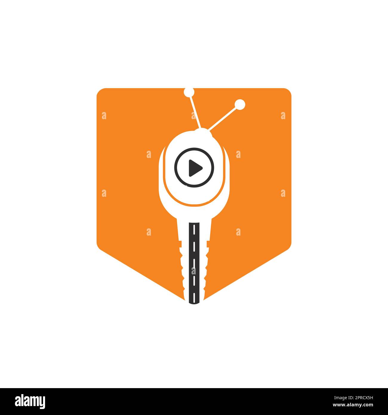 Drive tv vector logo design template. Road and key with tv icon design ...