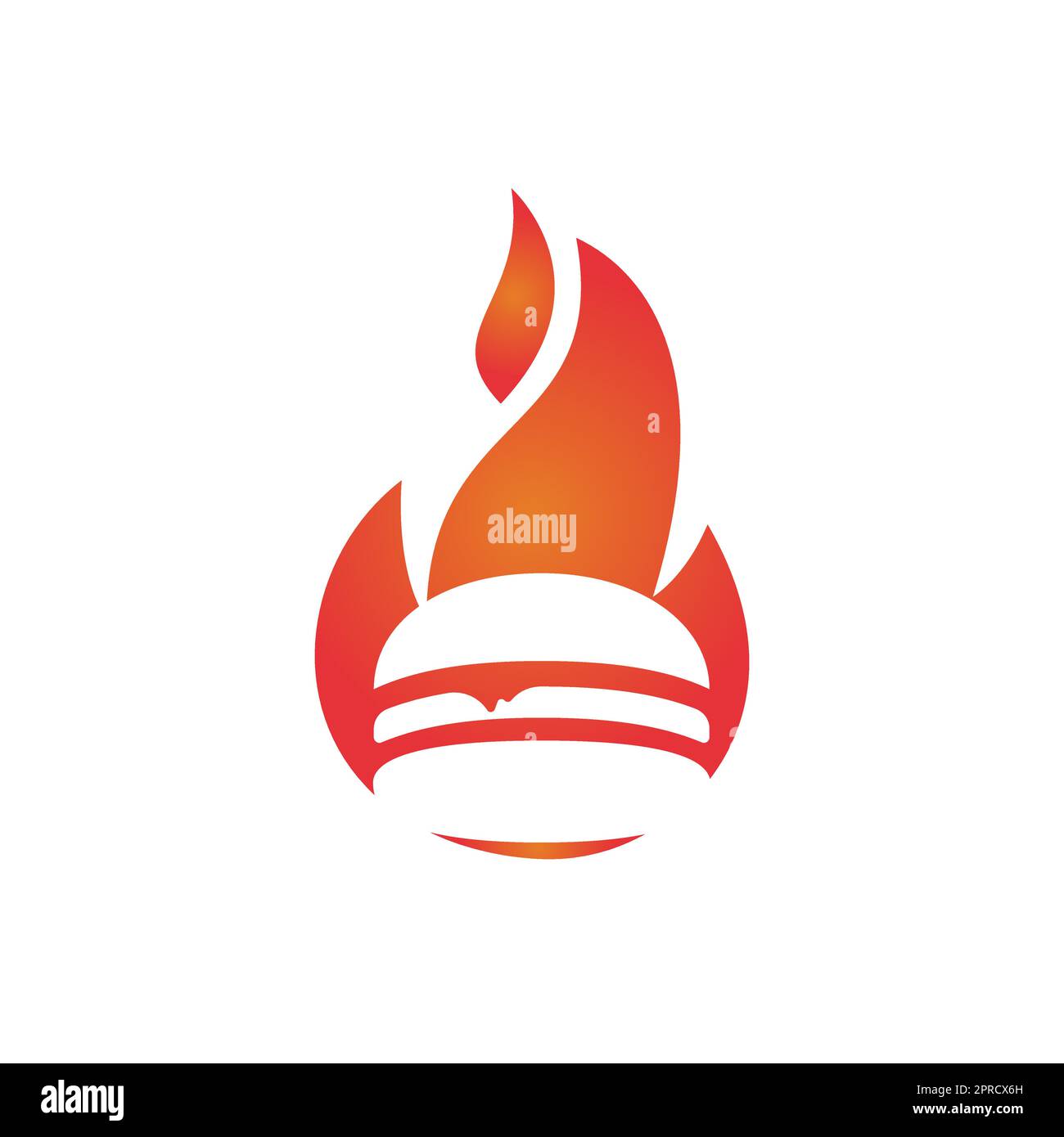 Hot burger fire vector logo design template. Spicy food burger design ...