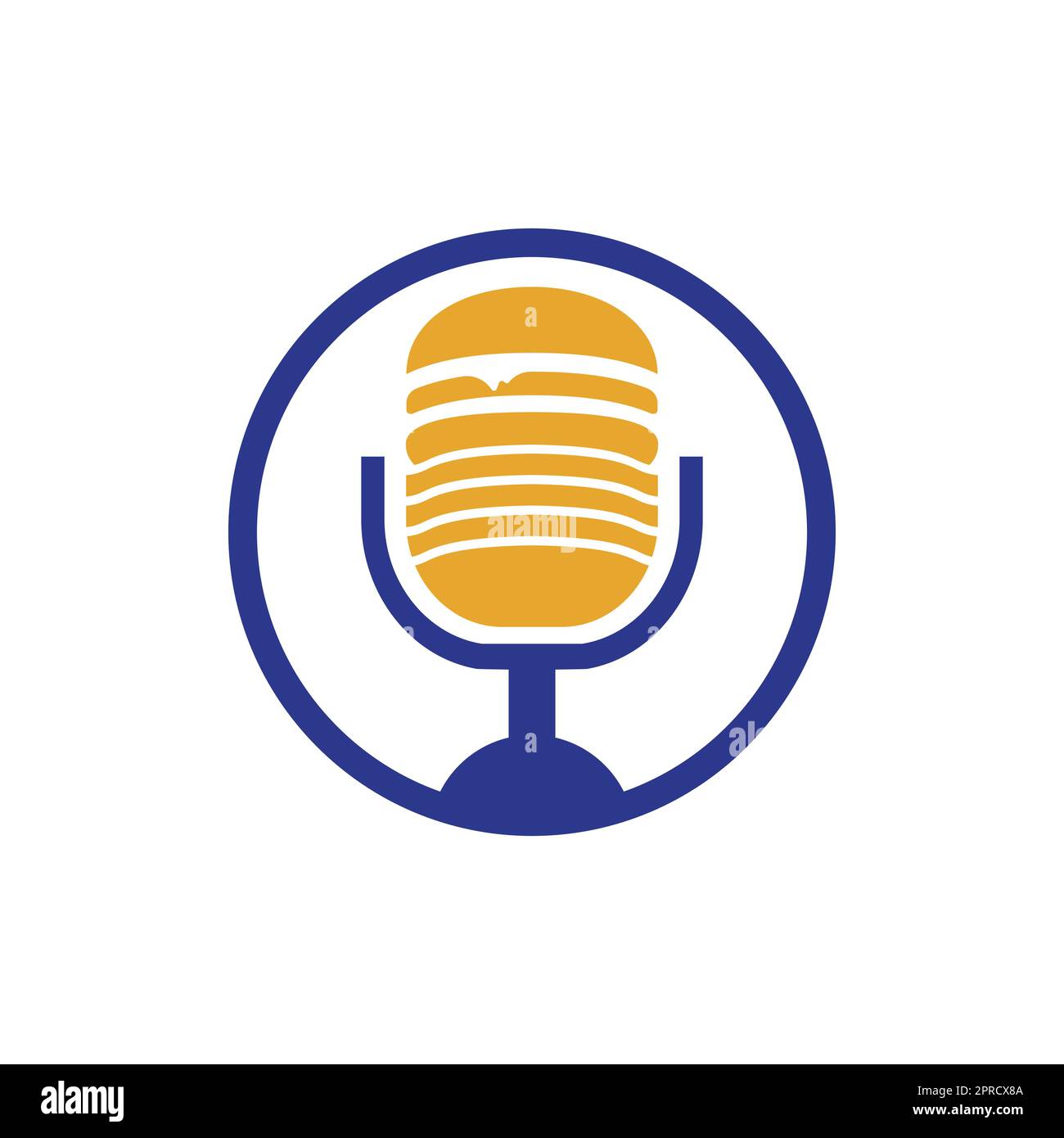 Food podcast vector logo design. Burger with mic icon design Stock ...