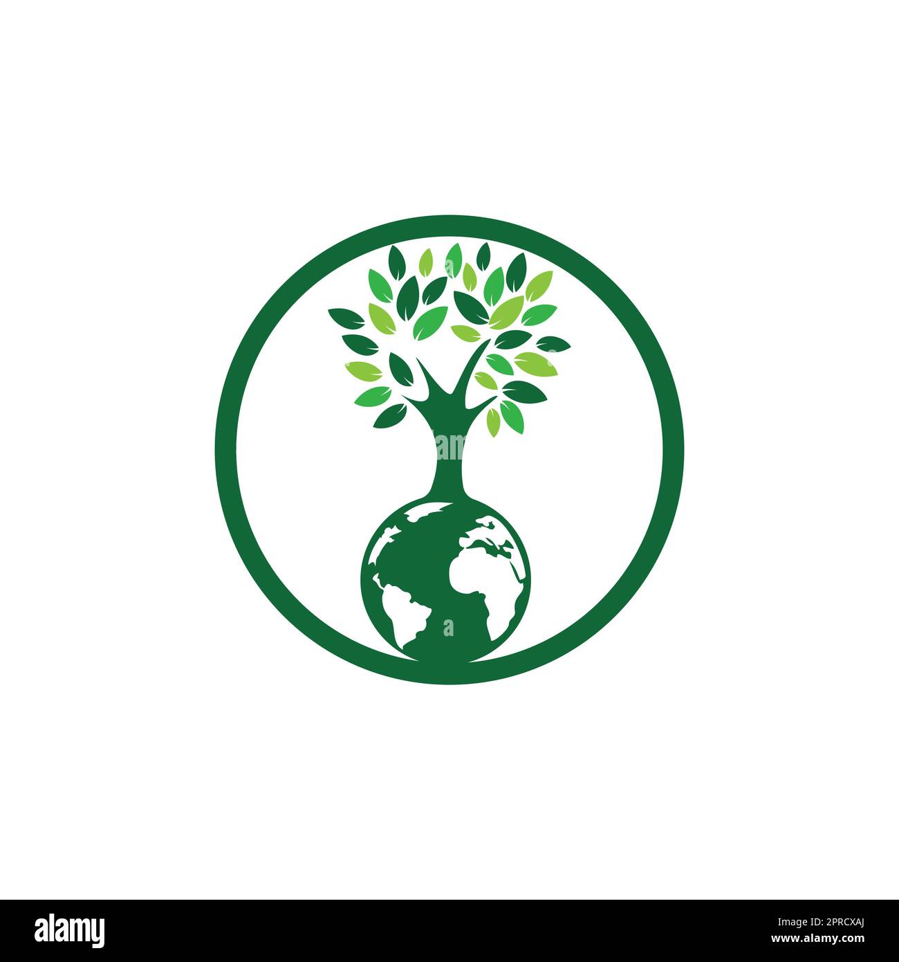 Globe tree vector logo design template. Planet and eco symbol or icon ...