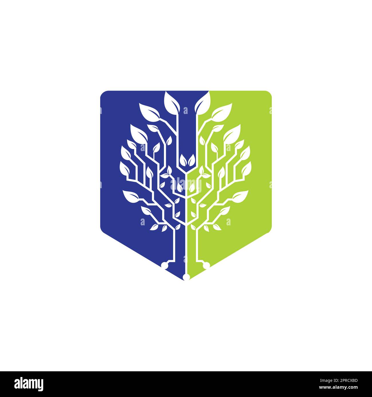 Tech tree vector logo design template. Connecting network tree icon ...