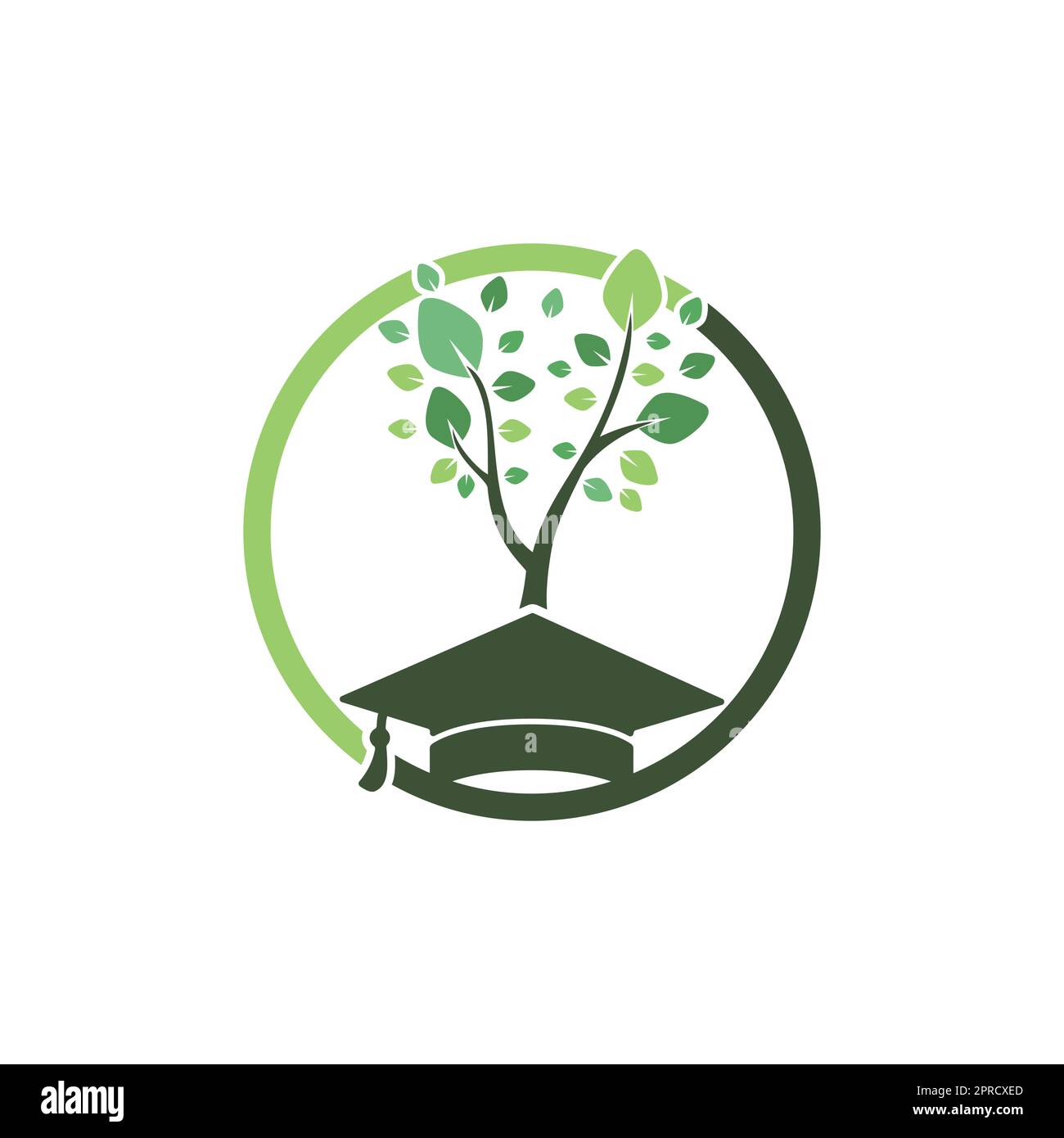 Creative modern nature Education logo design. Graduation cap and tree ...