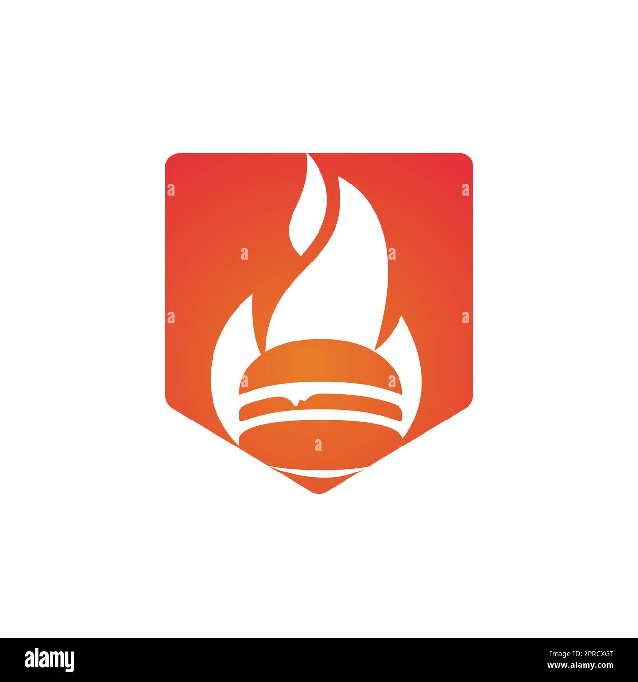 Hot burger fire vector logo design template. Spicy food burger design ...