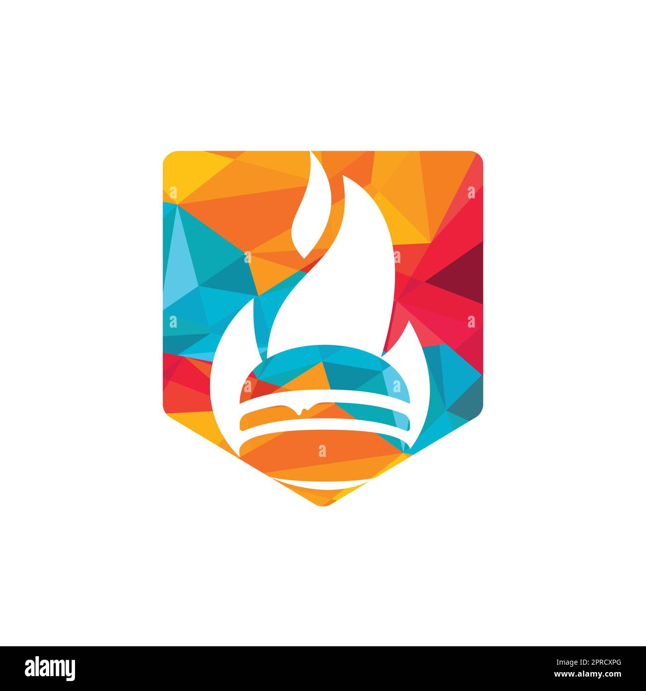 Hot Burger Fire Vector Logo Design Template Spicy Food Burger Design