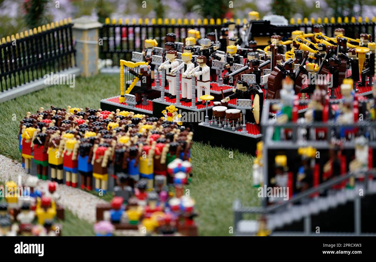 Lego models of Take That are seen in a Windsor Castle concert miniland ...