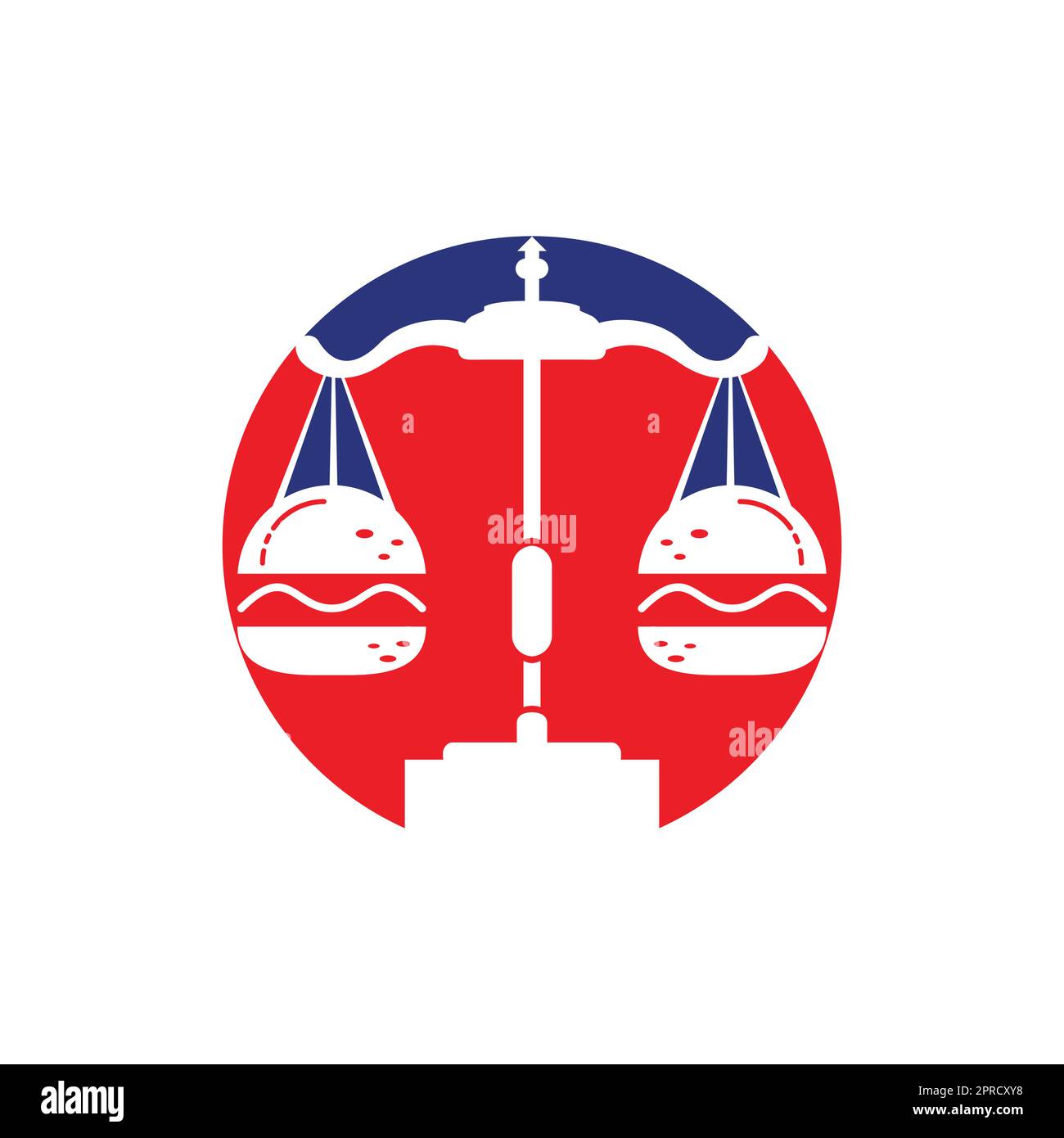 Food law vector logo design template. Law balance and burger icon ...