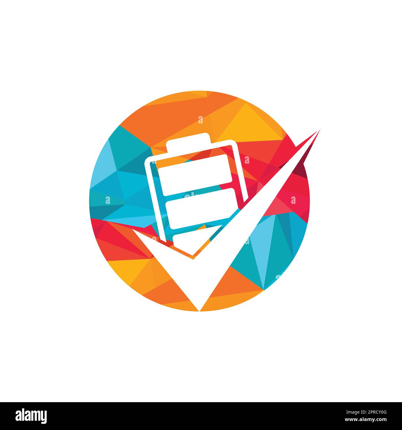Battery check mark vector logo design template. Vector illustration of ...