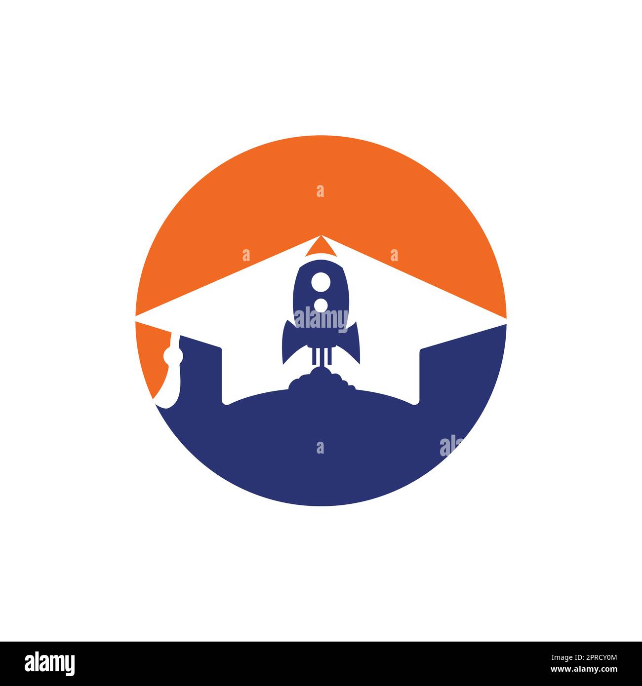 Graduation cap with rocket logo design. Rocket logo for aviation ...