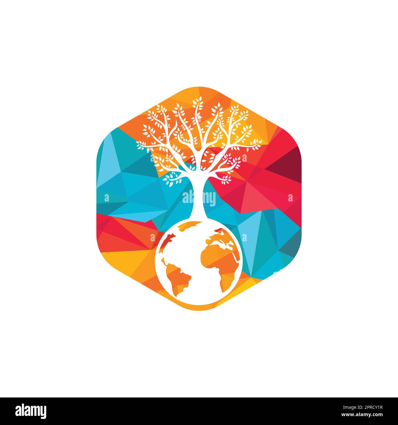 Globe tree vector logo design template. Planet and eco symbol or icon ...