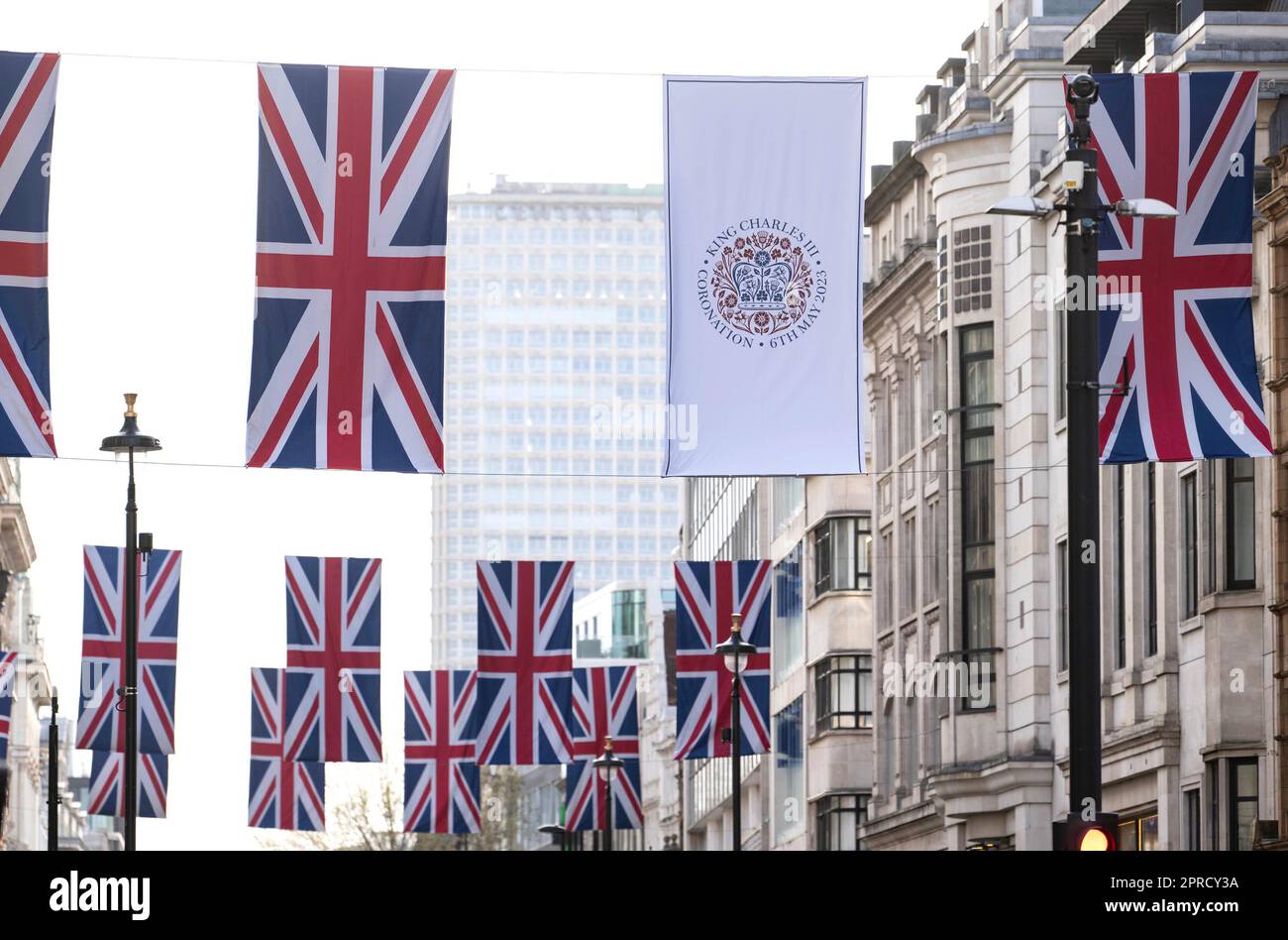 EDITORIAL USE ONLY A view of Oxford Street as it is decorated with 247 ...