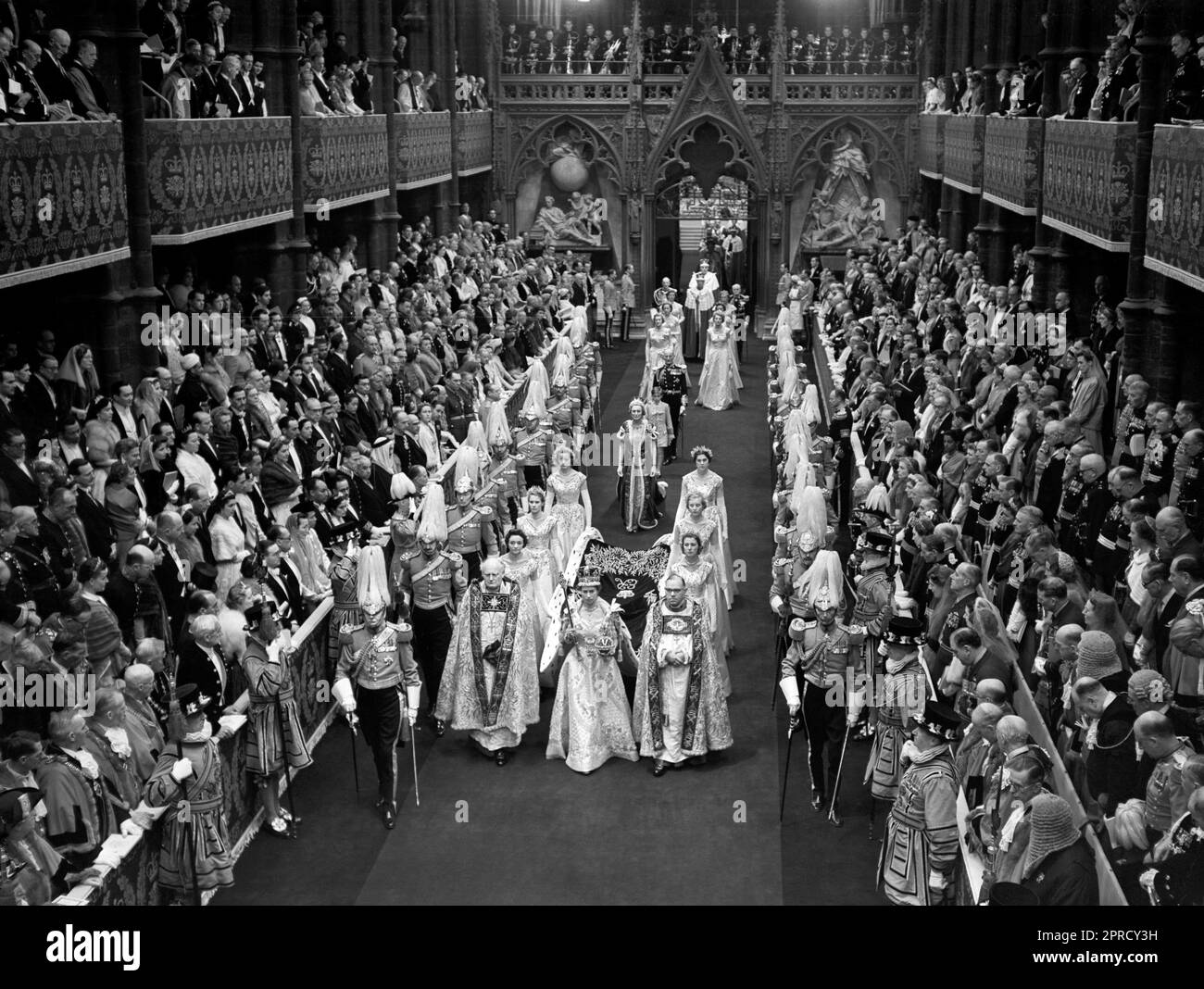 File photo dated 2/6/1953 of Queen Elizabeth II during her coronation ...