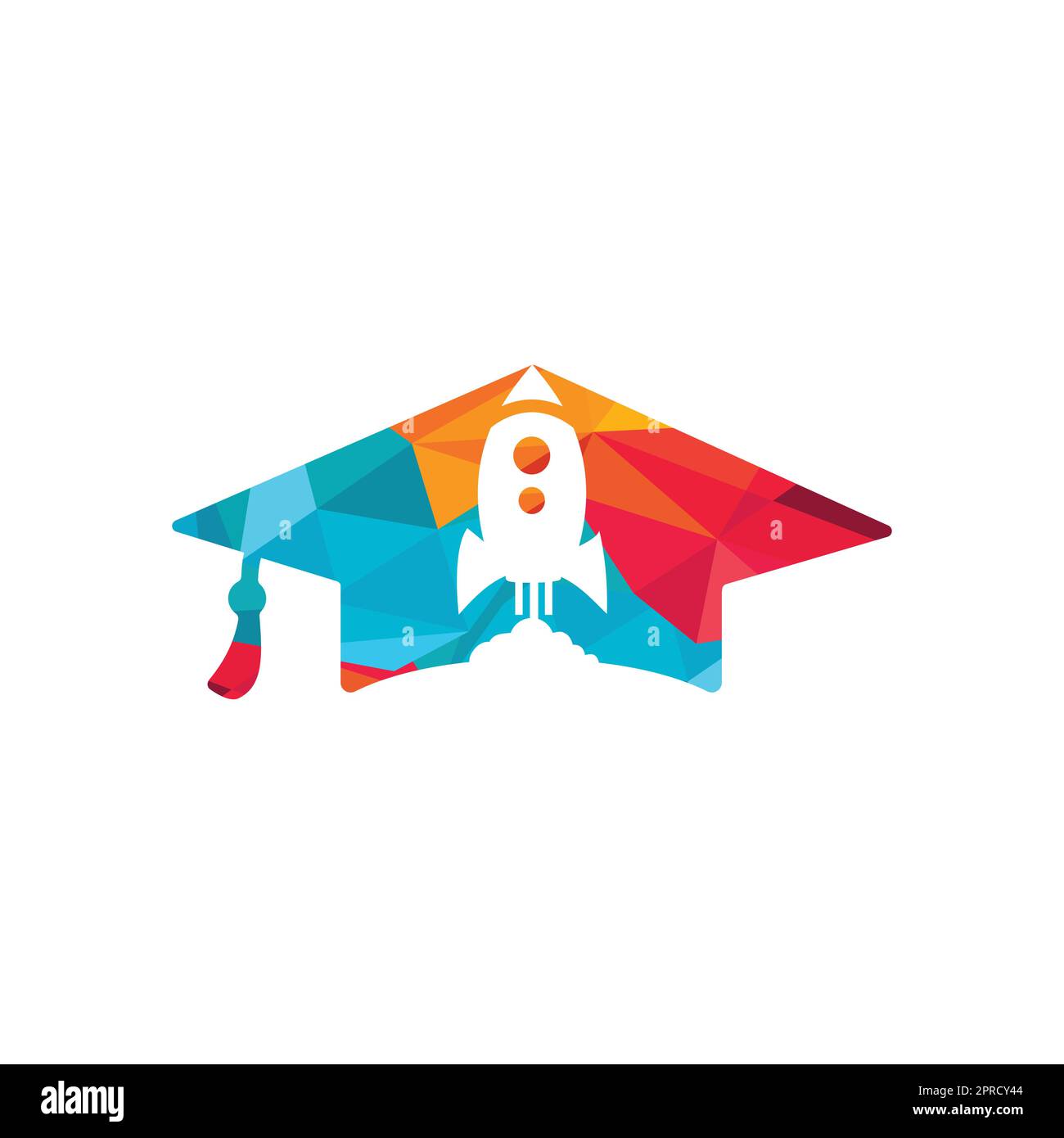 Graduation cap with rocket logo design. Rocket logo for aviation ...
