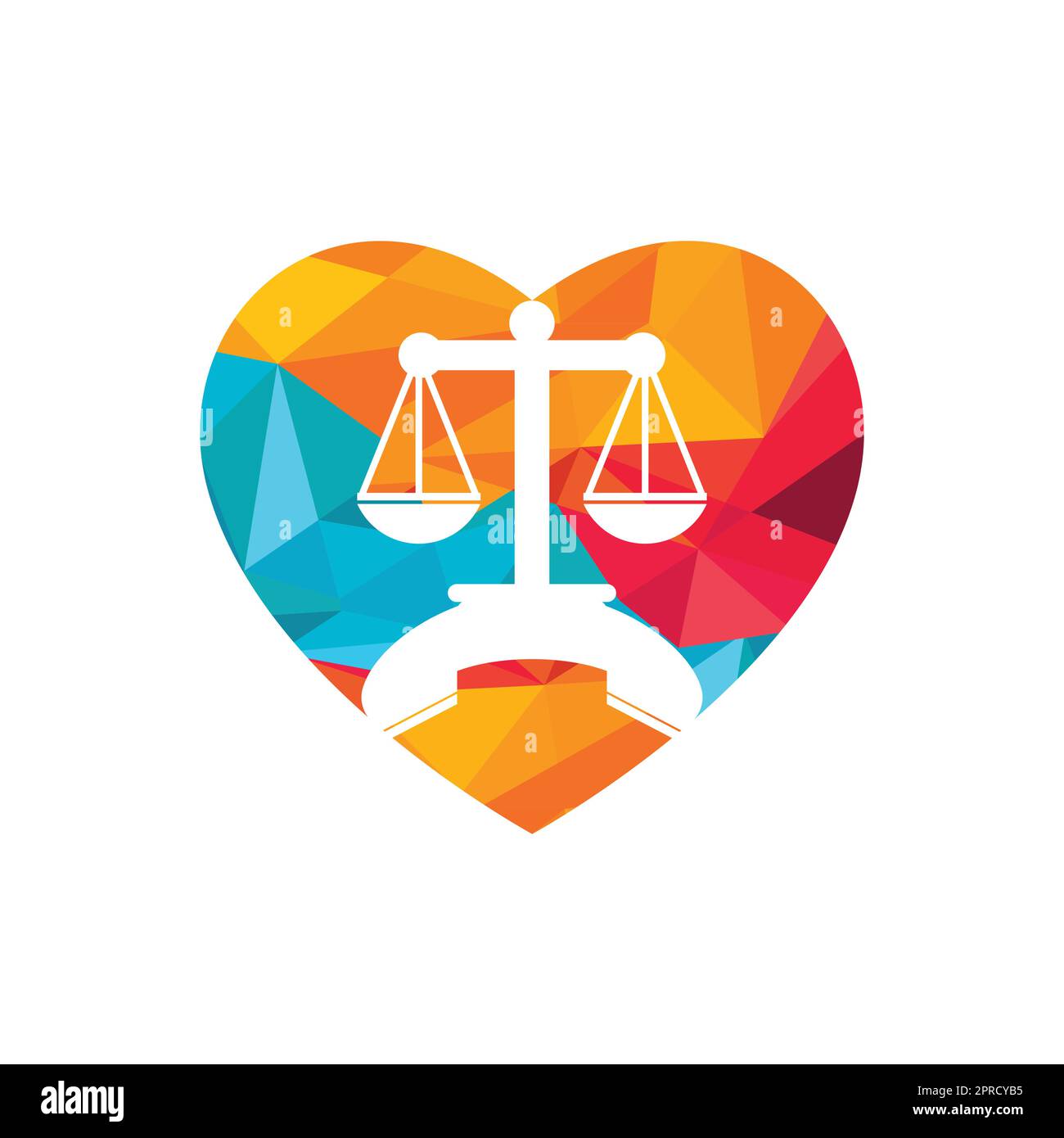 Law call vector logo design template. Handset and balance with heart ...