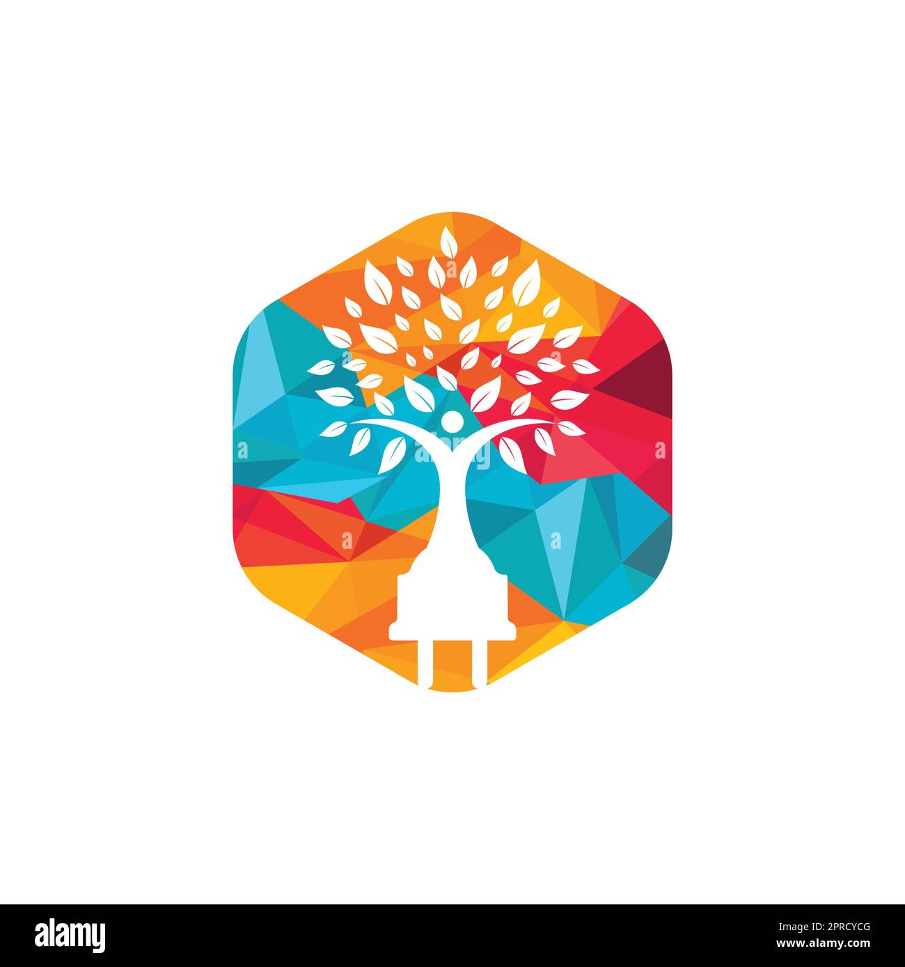 Electric cord and human tree vector logo design. Green energy ...