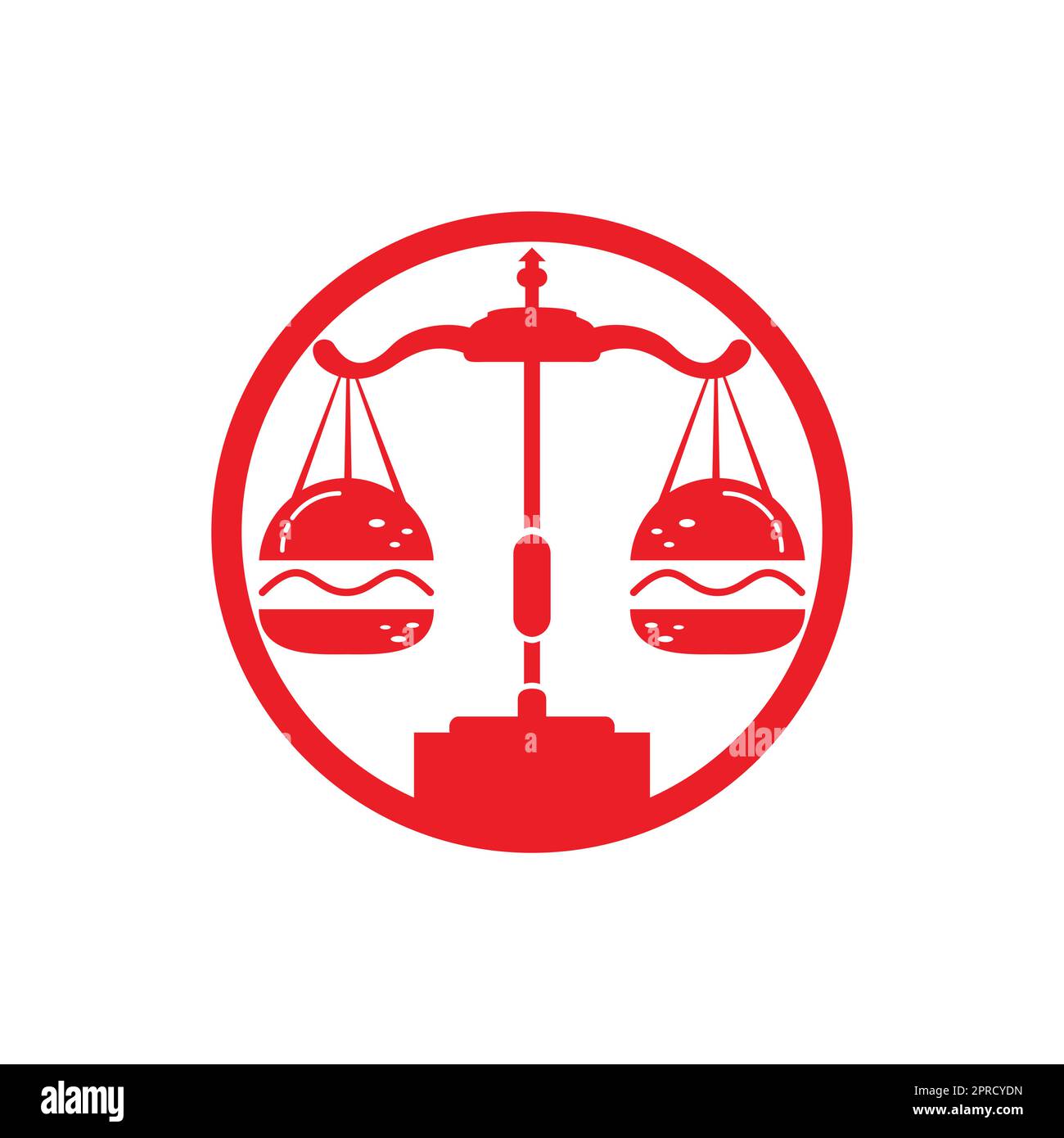 Food law vector logo design template. Law balance and burger icon ...