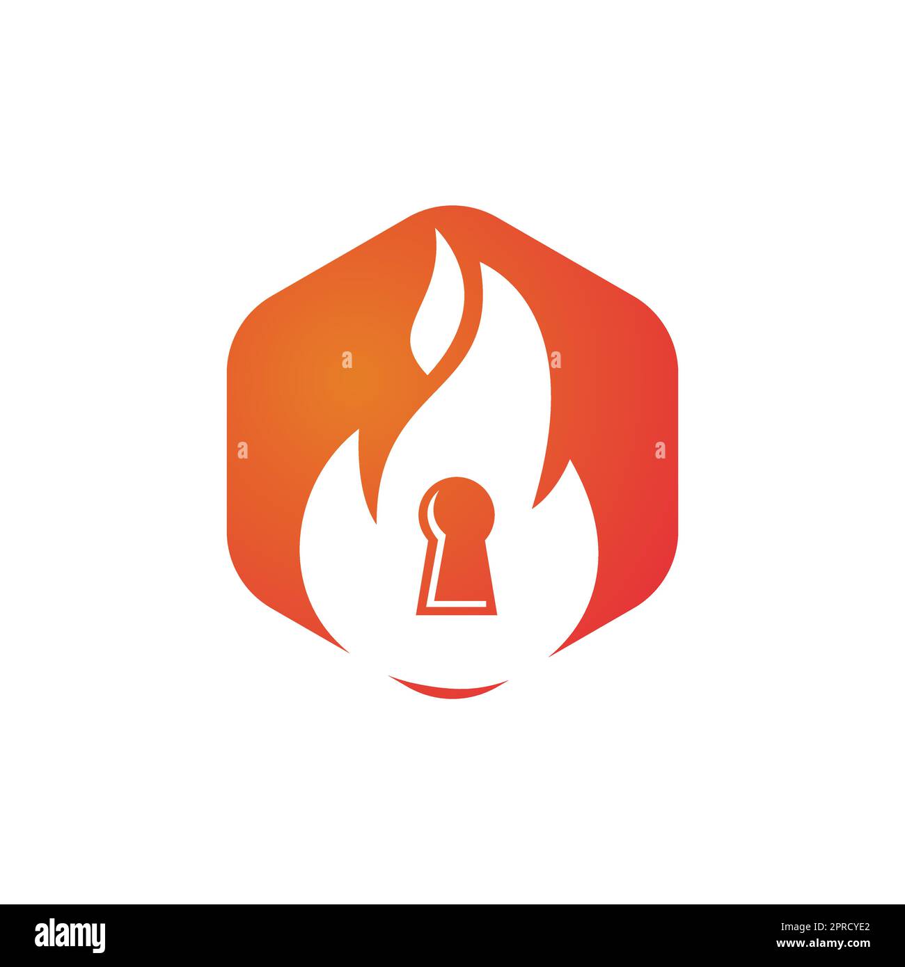 Fire padlock key logo design template. Fire flame key logo icon Stock ...