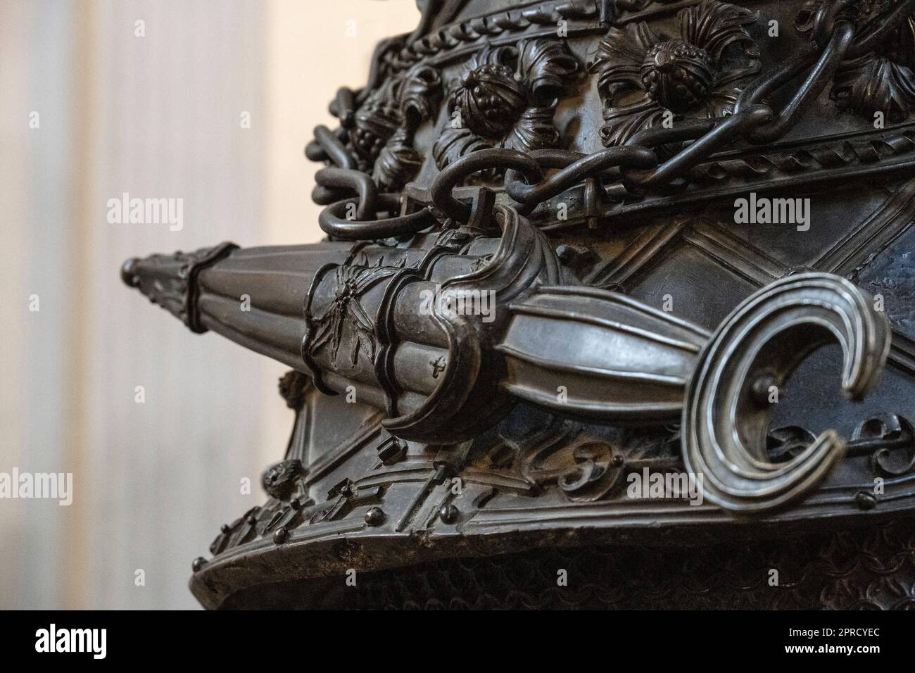 bronze dagger worn at the hip of a knight on the statue of John of ...