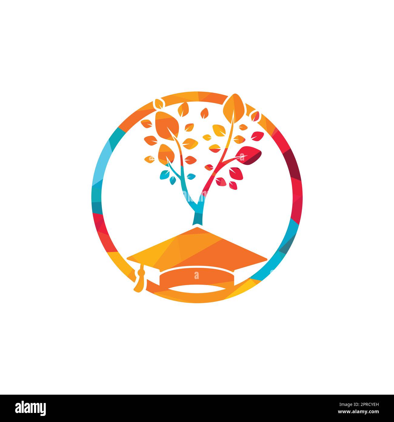 Creative modern nature Education logo design. Graduation cap and tree ...