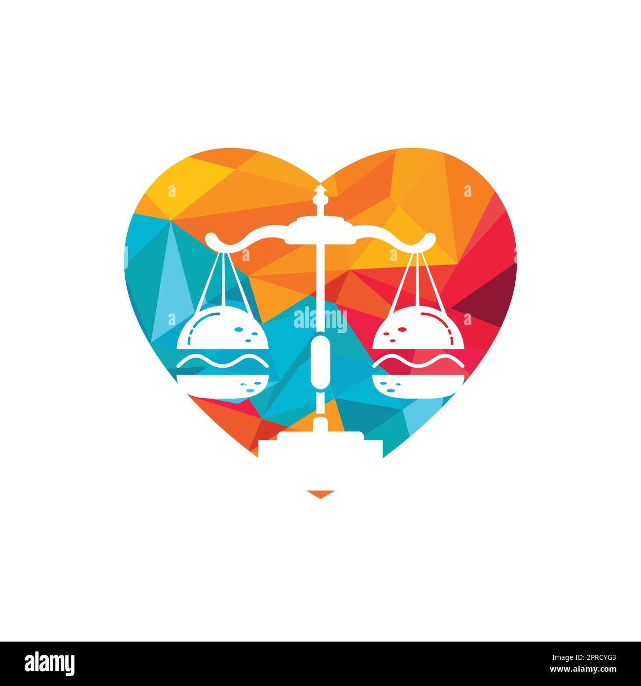 Food law vector logo design template. Law balance and burger icon ...