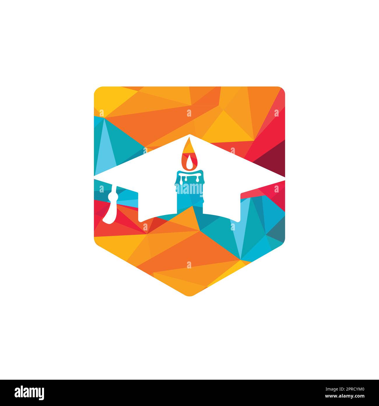 Educational and institutional logo design concept. Graduation cap with ...