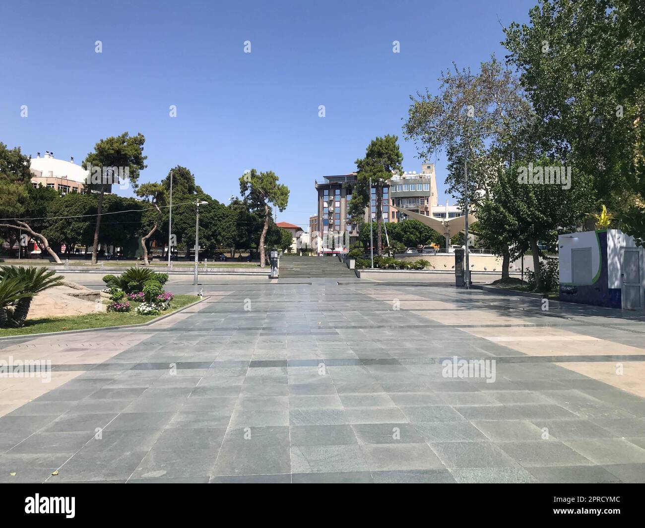 Modern square in modern district of Budva, Montenegro Stock Photo - Alamy