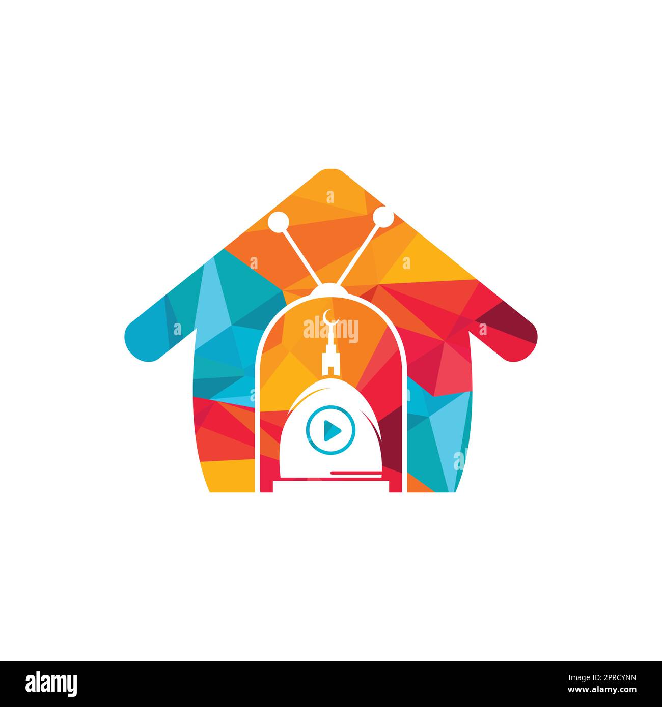 Muslim tv vector logo design template. Islamic media logo concept Stock ...