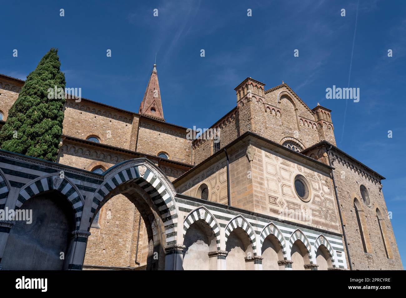 side view of the basilica of santa maria novella in florence tuscany ...