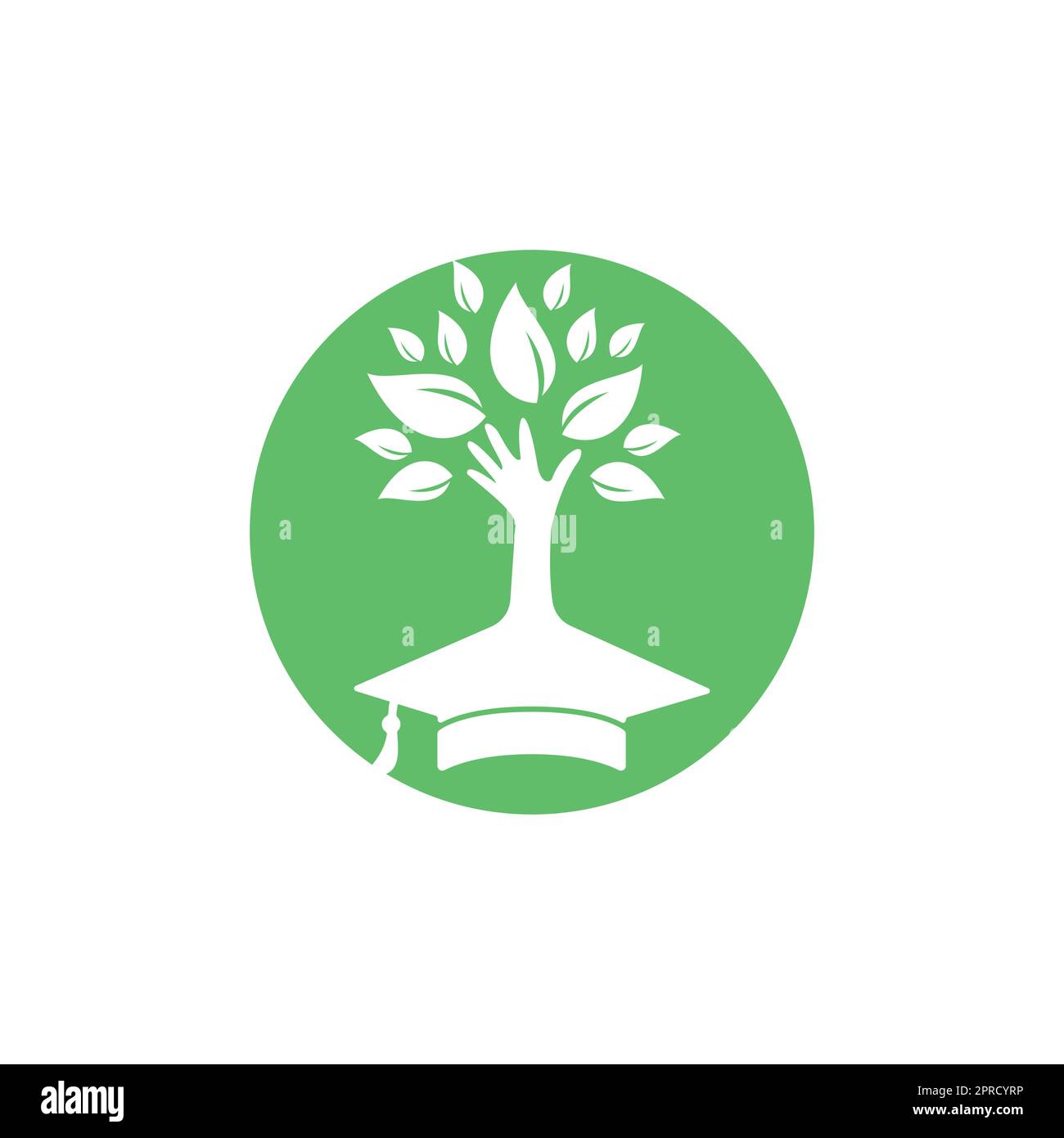 Education insurance and support logo concept. Graduation cap and hand ...