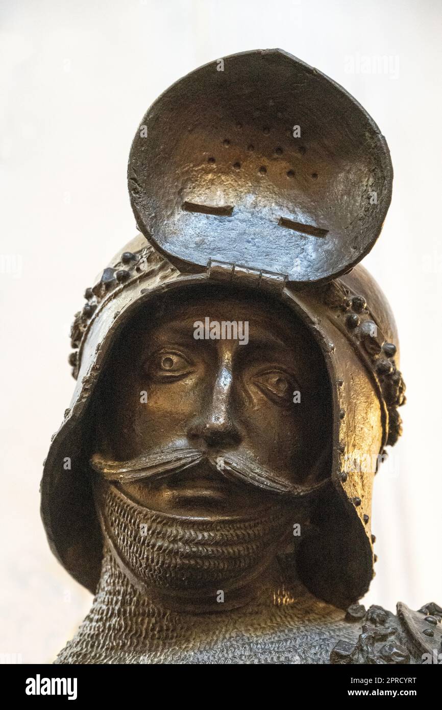 Theoderic, King of the Ostrogoths bronze statue at the Hofkirche museum ...