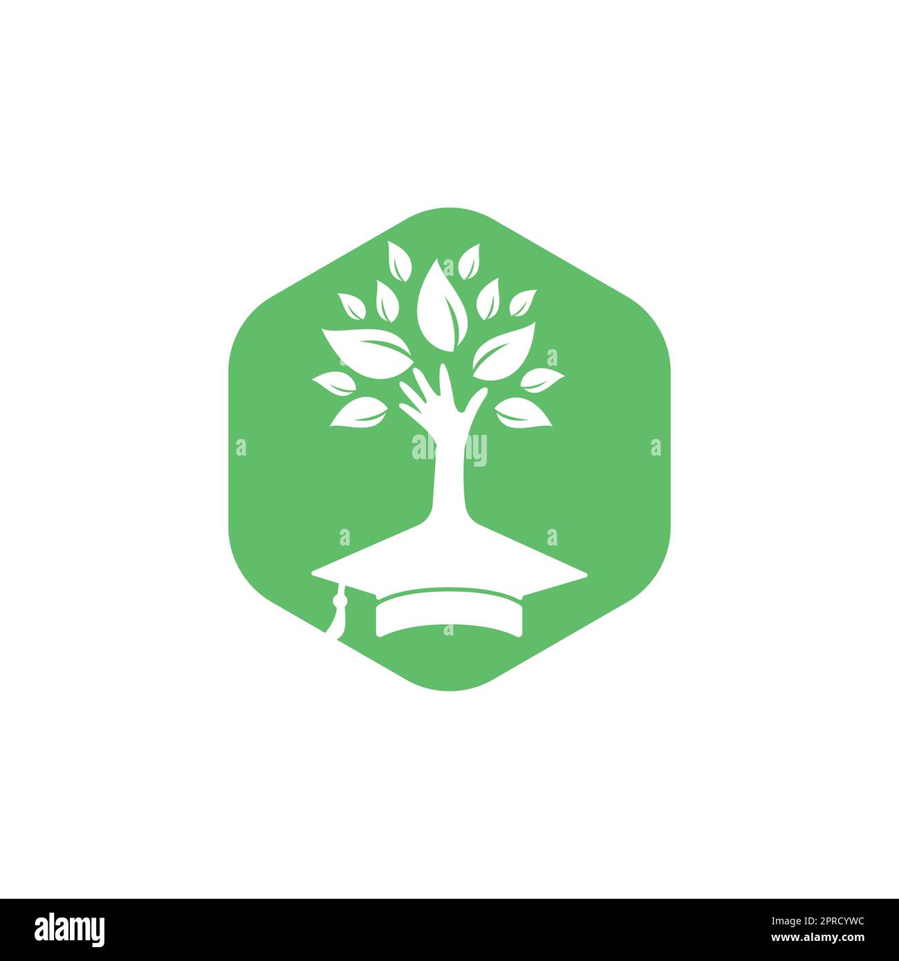 Education insurance and support logo concept. Graduation cap and hand ...