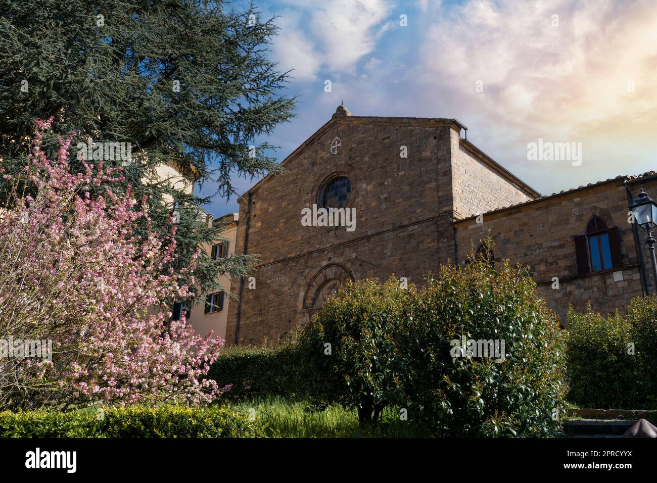 San Francesco church in the medieval village of Volterra in Tuscany ...