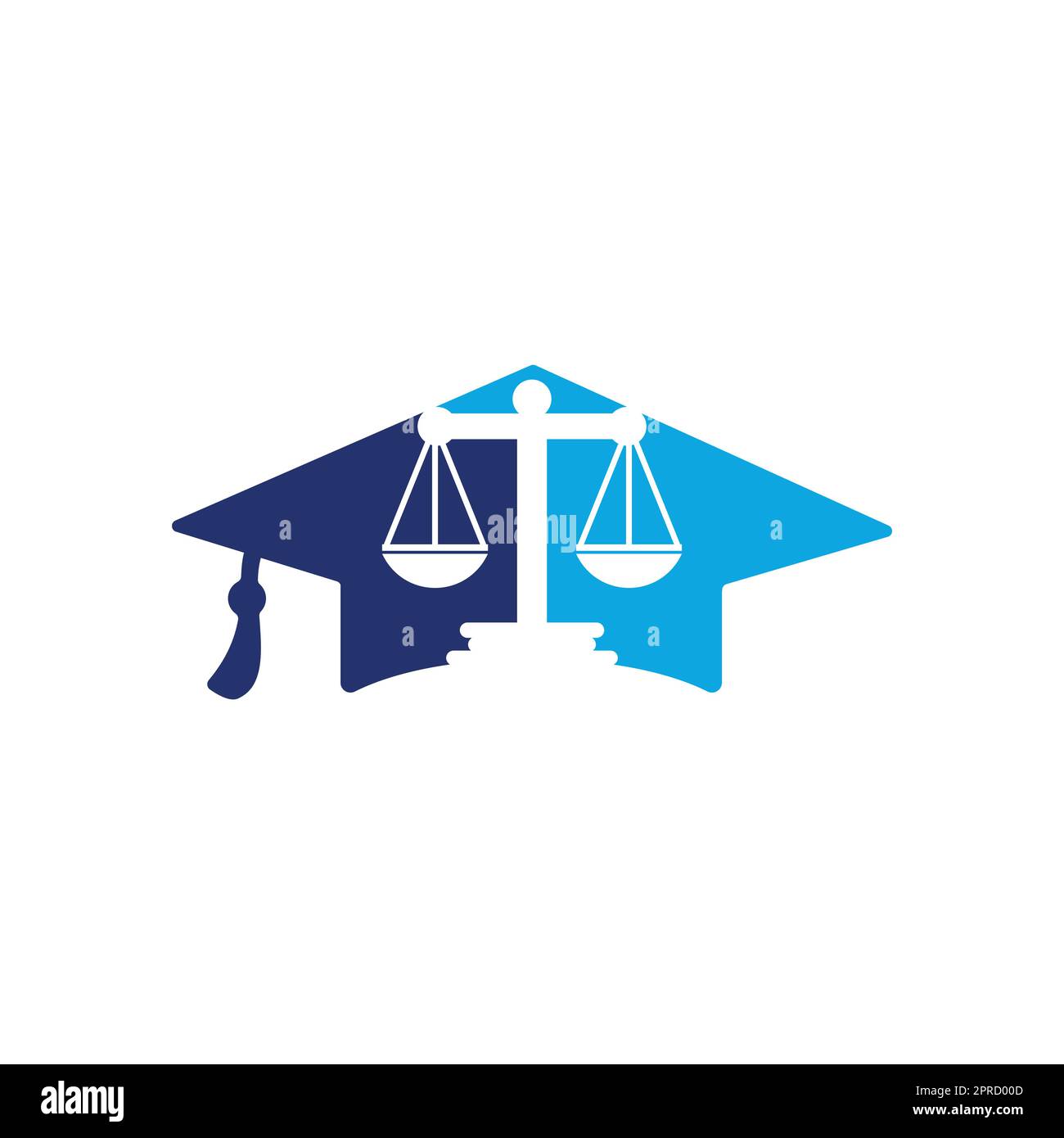 Law scale with graduation cap icon logo design. Law education vector ...