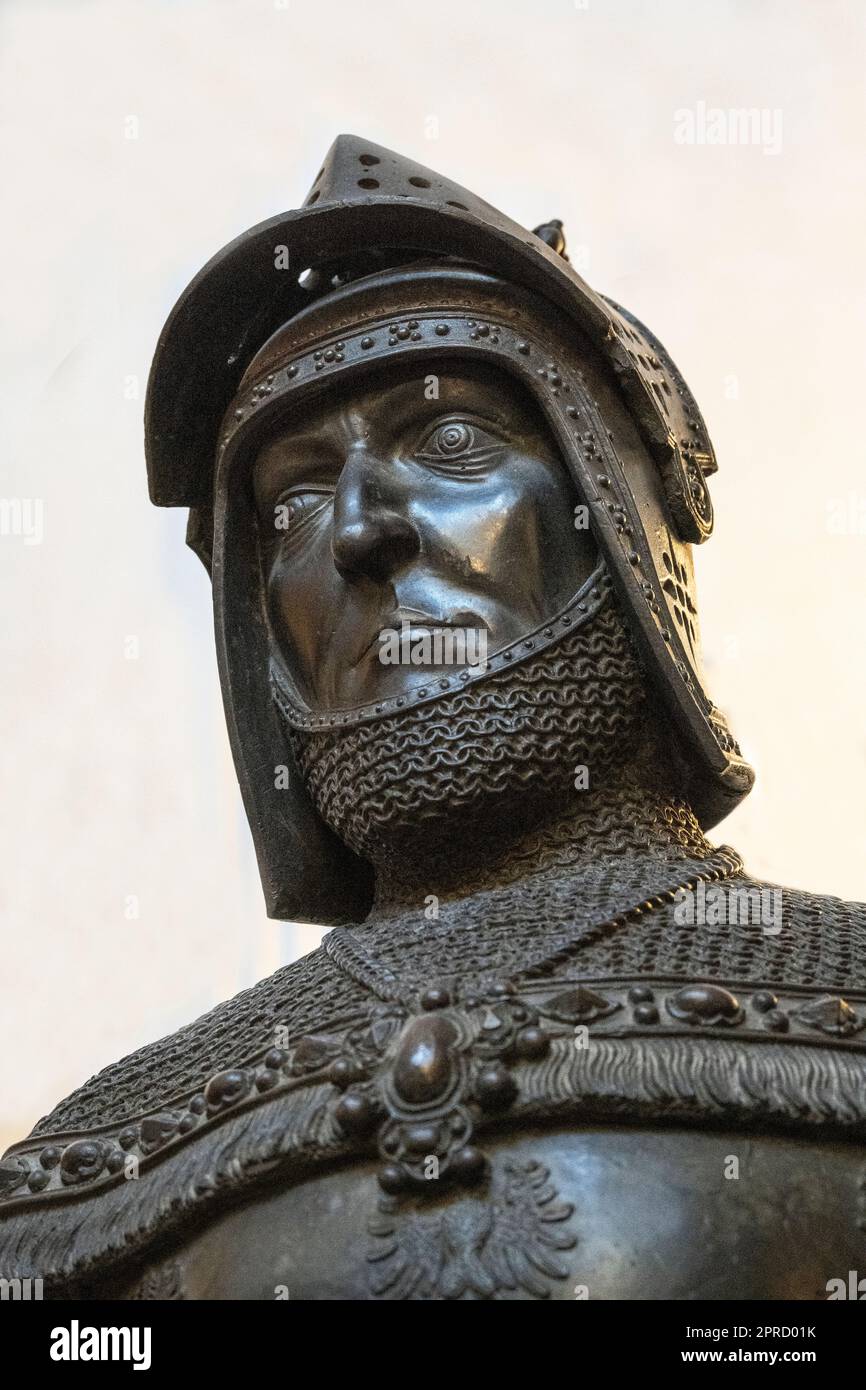 Albert II the Wise bronze statue at the Hofkirche museum in Innsbruck ...
