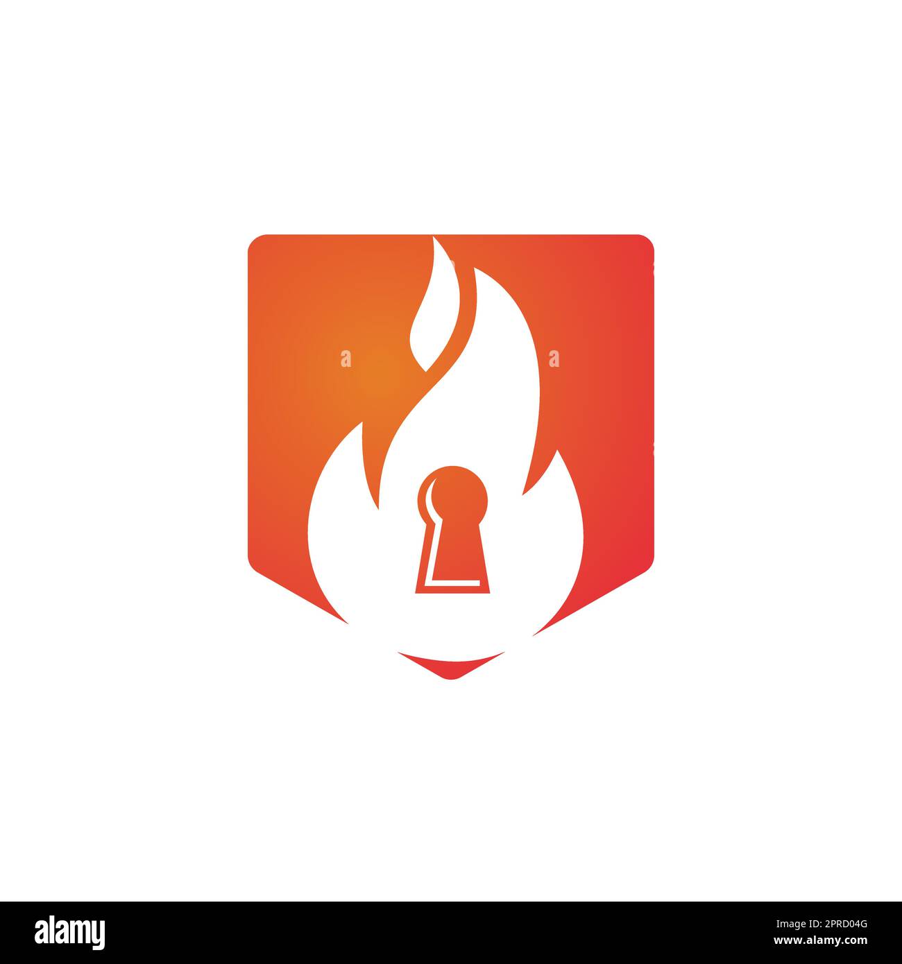Fire padlock key logo design template. Fire flame key logo icon Stock ...