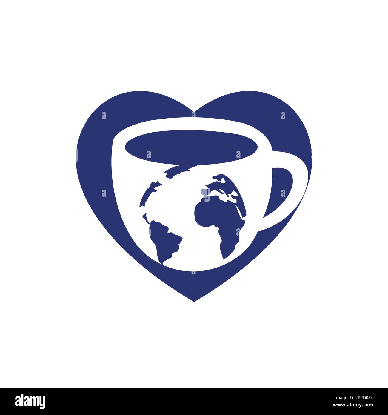 Creative Coffee cup with globe map vector logo design template Stock ...