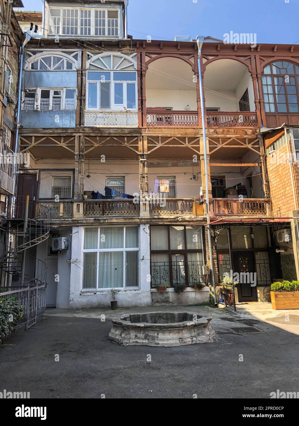 An old closed courtyard, a street, an alley, with historic buildings ...