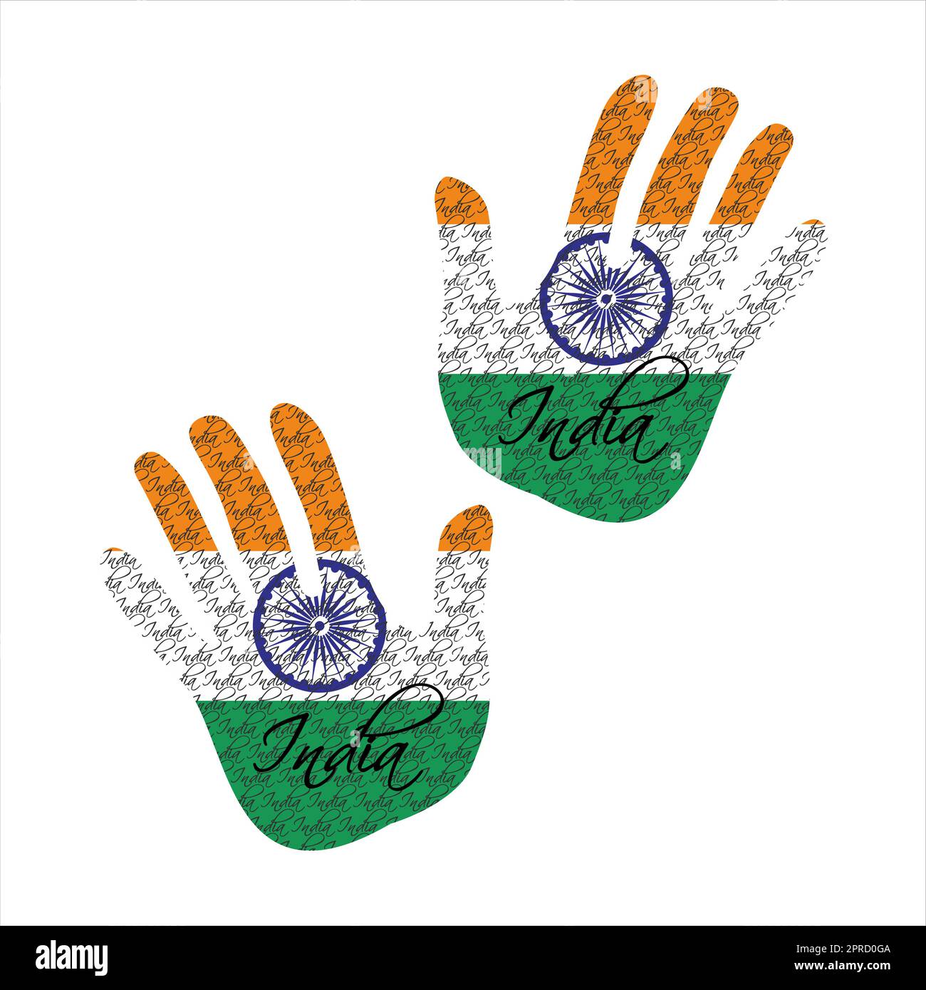 Hand drawn vector illustration with India flag pattern great for poster ...