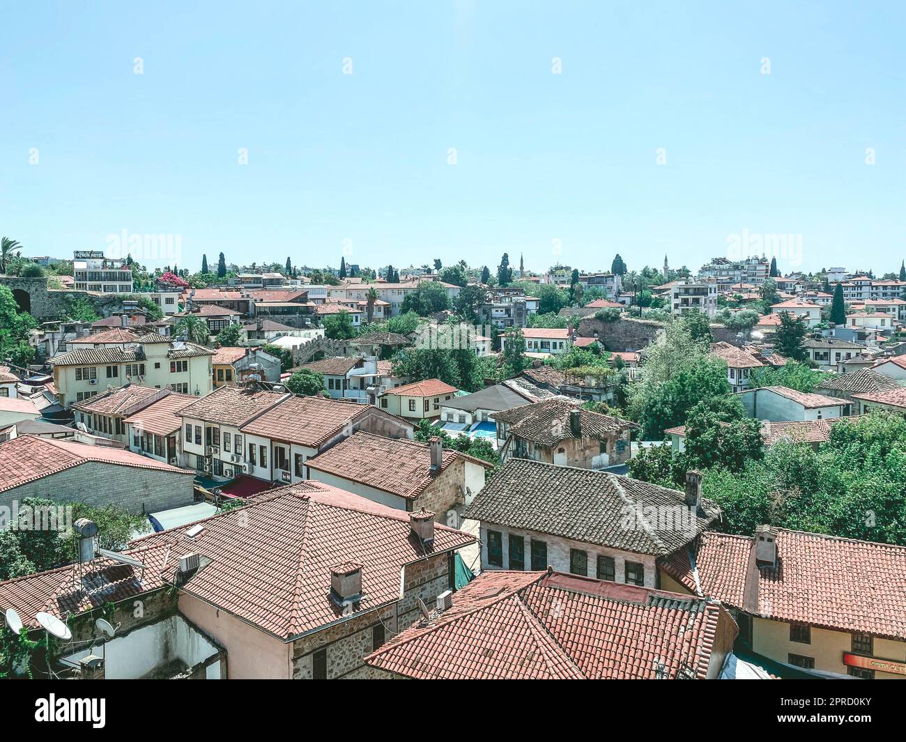 view from a height of a small settlement of local residents. small ...
