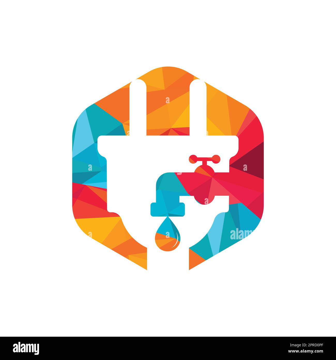 Plumbing and electric service logo design. Cord with water faucet icon ...
